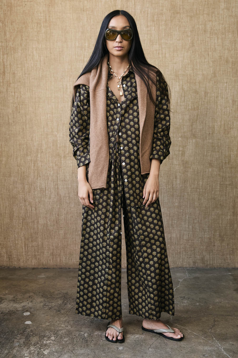 Astrid Block Print Set Brown – Chan Luu