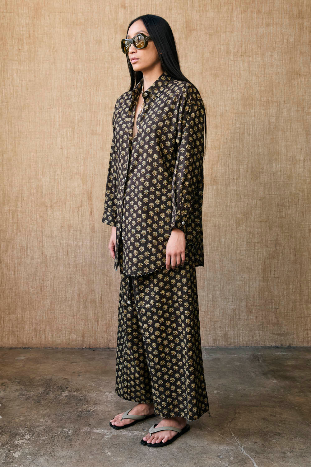 Astrid Block Print Set Brown – Chan Luu