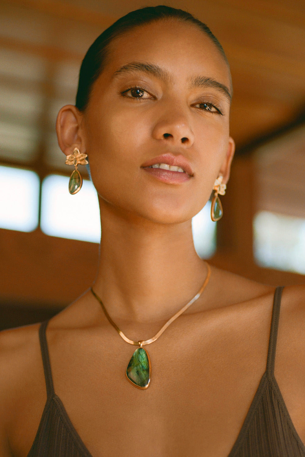 Yasmine Necklace Gold Labradorite – Chan Luu