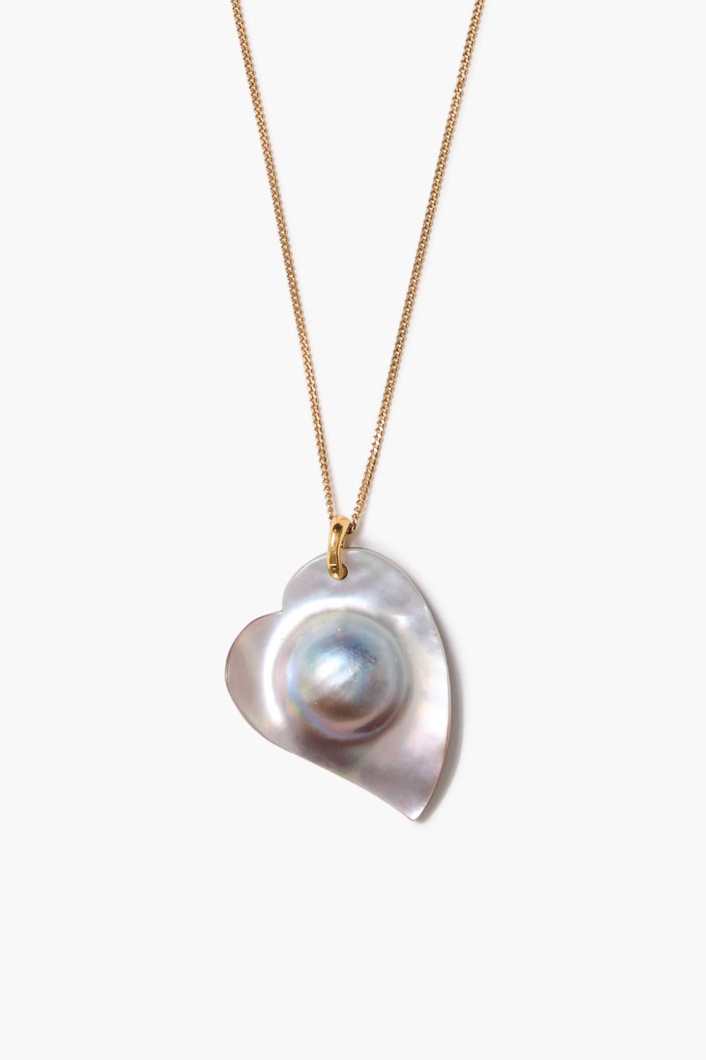 Mabe Heart Necklace Grey Pearl – Chan Luu