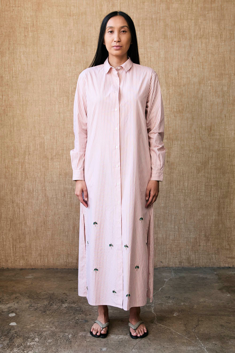 Lita Shirt Dress Pink Stripe – Chan Luu