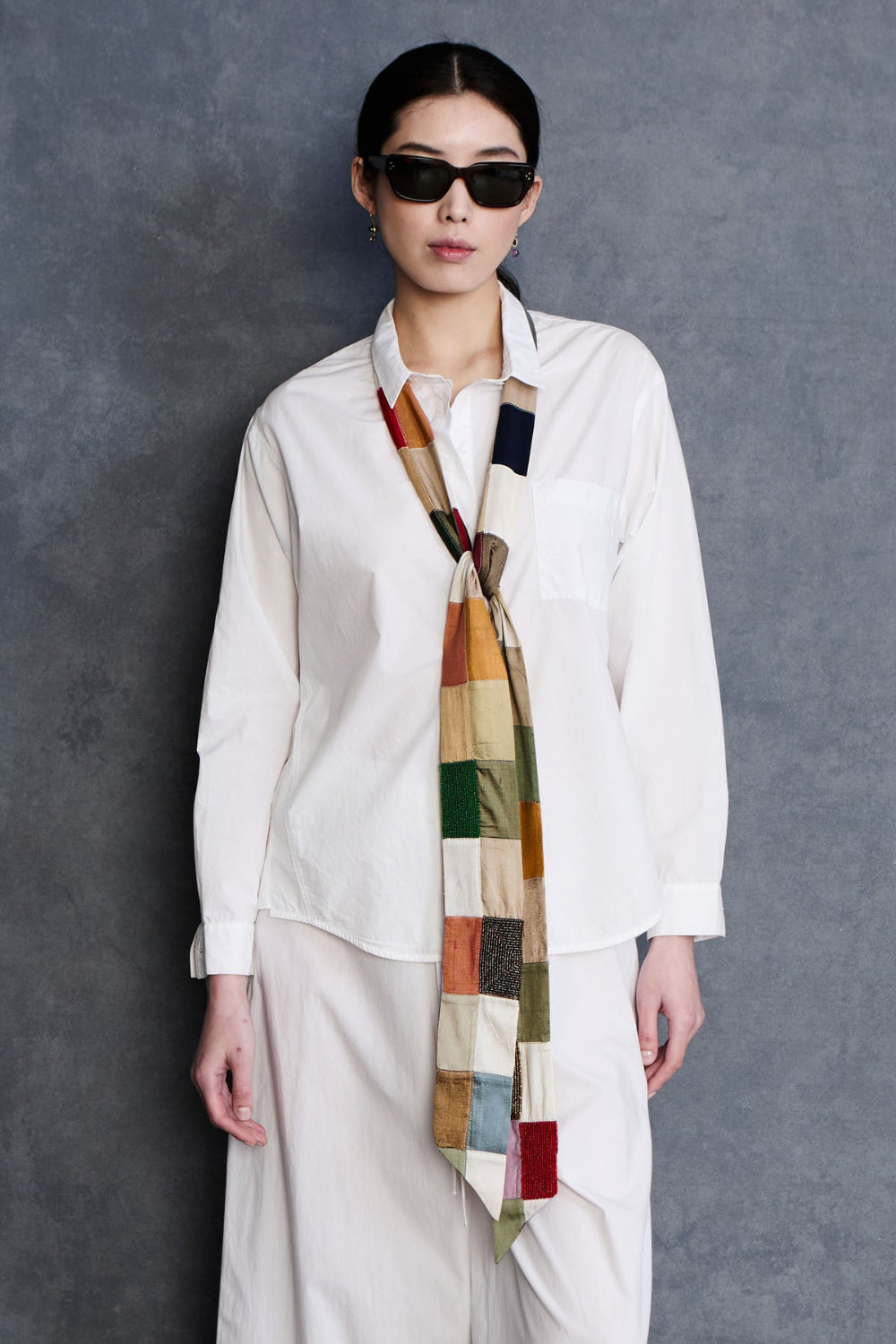 Exaggerated Silk Tie Scarf Patchwork – Chan Luu